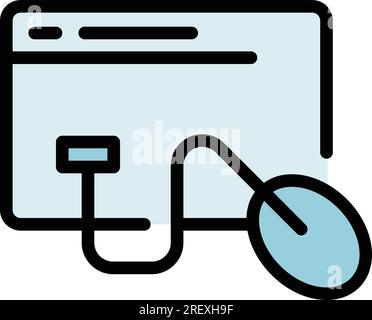 Cms web mouse icon outline vector. Design html. Graphic code Stock ...