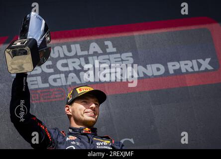 SPA - Max Verstappen (Red Bull Racing) arrives at the Spa-Francorchamps circuit ahead of the ...