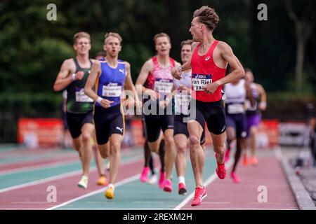 BREDA, NETHERLANDS - JULY 30: Robin van Riel of AV Attila and Rick van ...
