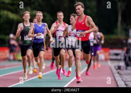 BREDA, NETHERLANDS - JULY 30: Robin van Riel of AV Attila and Rick van ...