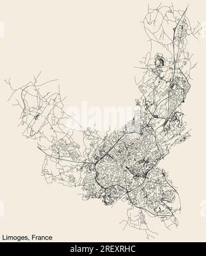 Street roads map of LIMOGES, FRANCE Stock Vector Image & Art - Alamy