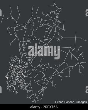 Street roads map of the RILHAC-RANCON COMUNE, LIMOGES Stock Vector ...