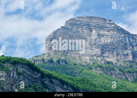 Chartreuse massif nearby the French city Grenoble with blue sky and ...