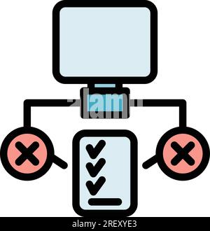 Computer 2fa icon outline vector. Factor password. Code login Stock ...