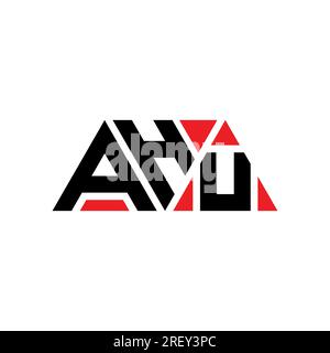 AHU triangle letter logo design with triangle shape. AHU triangle logo ...