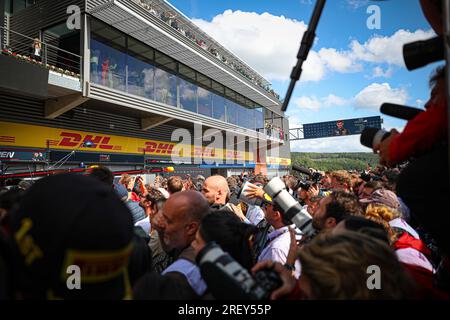 Pit Lane/Box during the podium of the Belgian GP, Spa-Francorchamps 27 ...