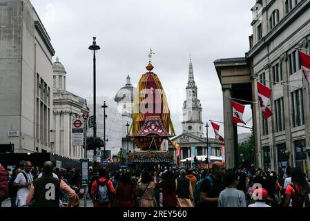 The Hare Krishna procession juggernaut,The annual Rathayatra Festival ...