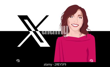 Twitter CEO Linda Yaccarino and the new Twitter logo X Stock Photo - Alamy