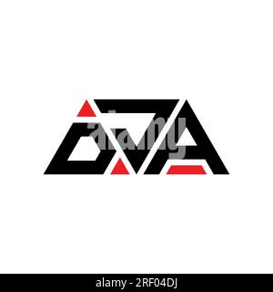 DJA triangle letter logo design with triangle shape. DJA triangle logo ...