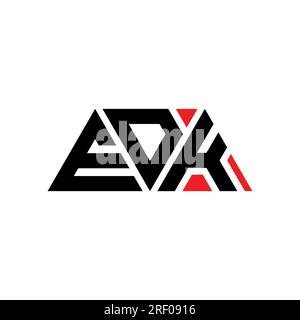 EDK triangle letter logo design with triangle shape. EDK triangle logo ...
