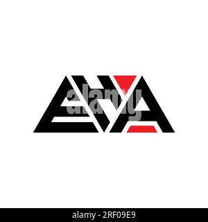 EHA triangle letter logo design with triangle shape. EHA triangle logo ...