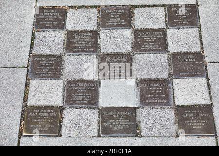 Holocaust memorial plaques (Stolperstein) for Jewish victims of the ...