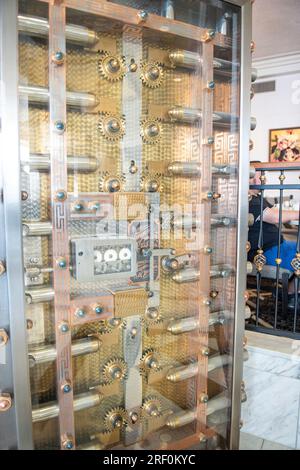 Bank vault door. Interior of the Pennywell Hotel in downtown St. Louis ...