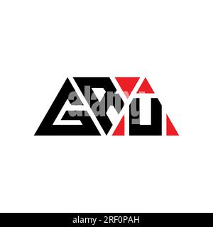 GRU triangle letter logo design with triangle shape. GRU triangle logo ...