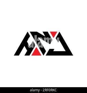 HNJ triangle letter logo design with triangle shape. HNJ triangle logo ...