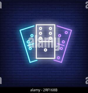 Bright dominoes tiles neon sign Stock Vector Image & Art - Alamy