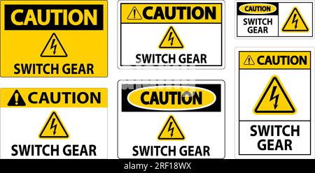 Caution Sign, Switch Gear Sign Stock Vector Image & Art - Alamy