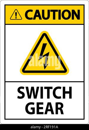 Safety sign. Caution - danger Automatic start of equipment. White ...