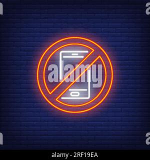 Mobile phone ban neon sign Stock Vector Image & Art - Alamy