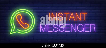 Messenger neon sign Stock Vector Image & Art - Alamy
