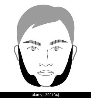 Set of Mutton Chops Beard and mustache with name text style men face ...