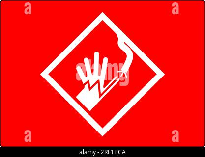 High Voltage Warning Sign Electrical Symbol Hand Shock Stock Vector ...