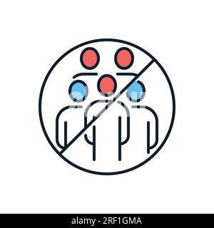 Avoid crowded places related vector icon. Group of people in ...