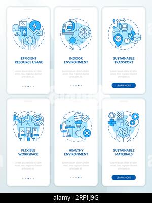 Walkthrough sustainable office with linear icons concept Stock Vector ...