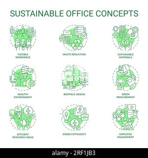 Customizable icons for sustainable office concepts Stock Vector Image ...