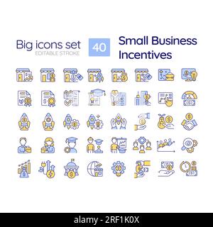 Small business incentives RGB color icons set Stock Vector Image & Art ...