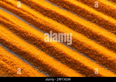 Close up of pattern of orange sand and copy space background Stock ...