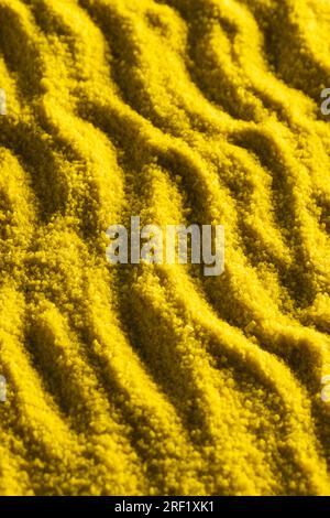 Close up of pattern of yellow sand and copy space background Stock ...