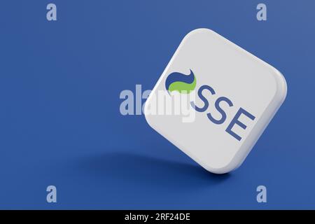 LONDON, UK - July 2023: SSE gas and electricity energy supplier company ...