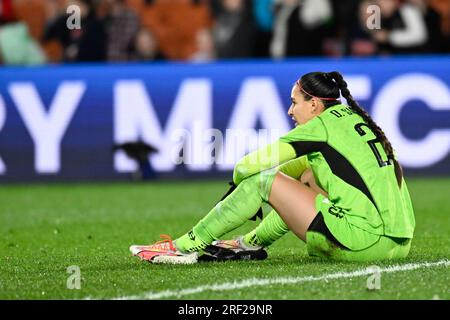 Costa Rica's goalkeeper Daniela Solera gives up a goal to Zambia's ...