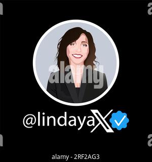 Twitter CEO Linda Yaccarino and the new Twitter logo X Stock Photo - Alamy