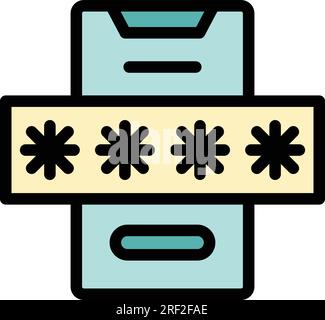 New password color line icon. Isolated vector element. Outline ...