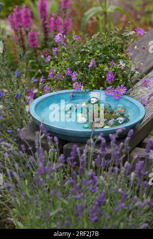 garden insect drinking bowl with glass marbles and moss to prevent ...