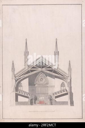 Design for a Small Gothic Church: Section by Jeffry Wyatville Stock ...