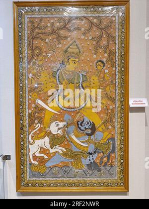 Durga killing the buffalo demon, Orissa, India. 13th century. British ...