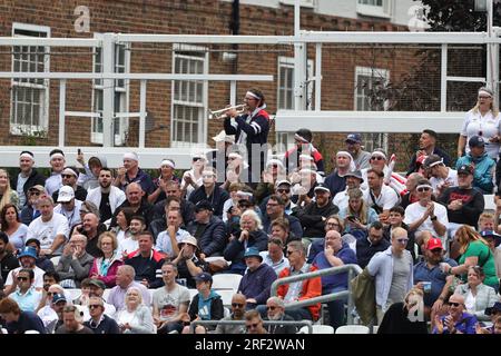 England barmy army trumpet player plays a tune during the LV= Insurance ...