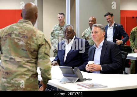 Lt. Gen. Xavier Brunson, left, Commanding General of America's First ...