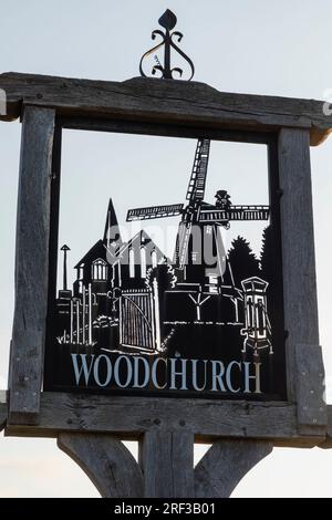 England, Kent, Woodchurch Village, Village Sign Stock Photo - Alamy