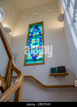 Blue Stained Glass Window, (Susan Kinley). Penlee House, Penzance ...