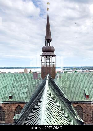 An old building with sharp roofs, peaked roof Stock Photo - Alamy
