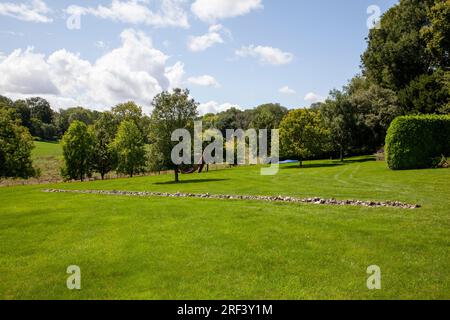 Richard Long's Tame Buzzard Line, 2001 at NewArtCentre, Roche Court ...