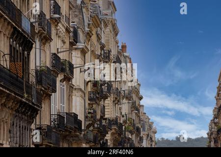 detailed view at city of bordeaux, France, typical buildings from the ...