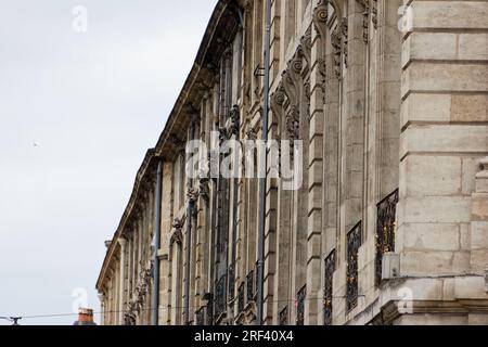 detailed view at city of bordeaux, France, typical buildings from the ...