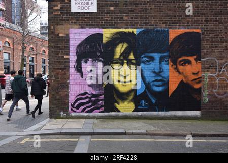 Portrait or Portraits of the Fab Four of The Beatles Pop Group Wall ...