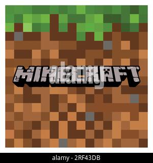 Vector logo of the video game Minecraft. Steam application. Mojang ...