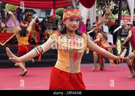 Ruai dance from West Kalimantan at BEN Carnival. This dance tells about ...
